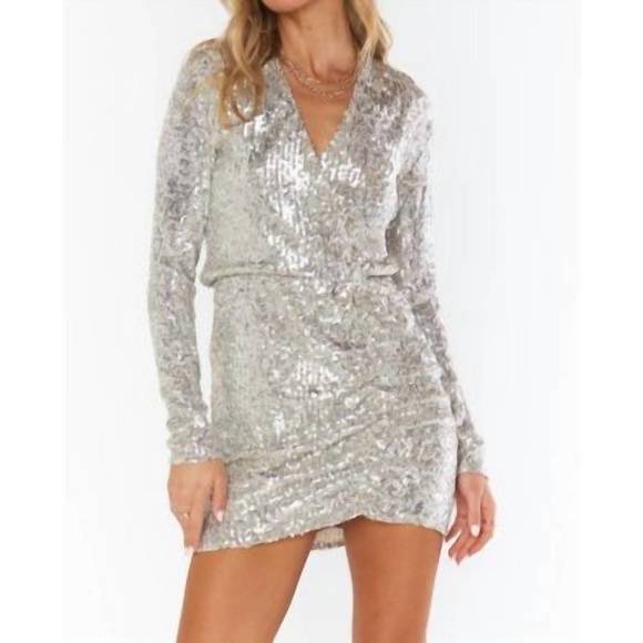 MINKPINK | Dresses | New Minkpink Party Hop Dress In Platinum Sequins ...
